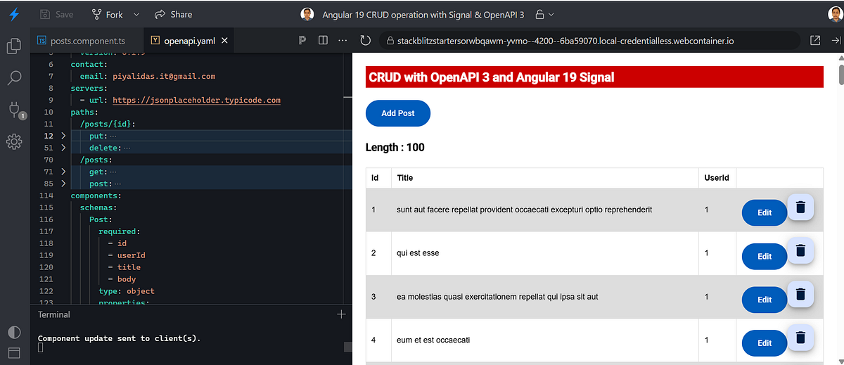 Angular 19 CRUD operation with Signal & OpenAPI 3 | by Piyali Das | Medium