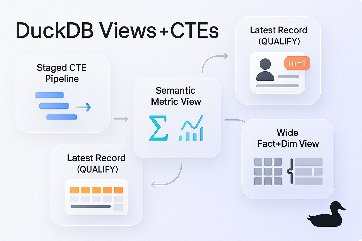 5 DuckDB CTE + View Patterns for Fast, Clean Analytics | by Hash Block | Oct, 2025 | Medium