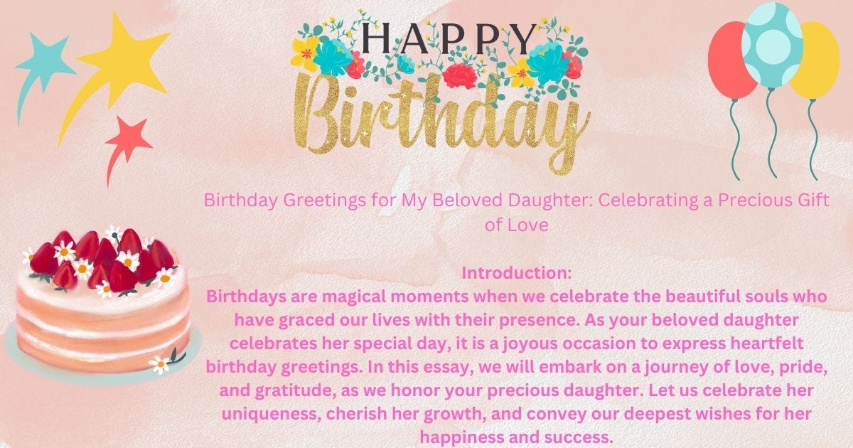 Birthday Greetings for My Beloved Daughter: Celebrating a Precious Gift ...