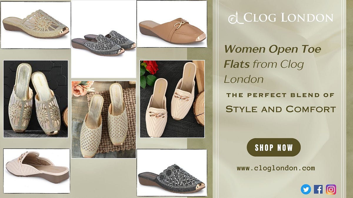 Women Open Toe Flats from Clog London - The Perfect Blend of Style and ...