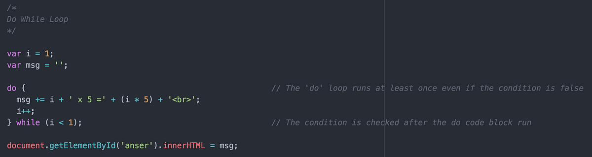 Do While Loop Javascript In Javascript We Have Do While Loop By Loris Medium 2717