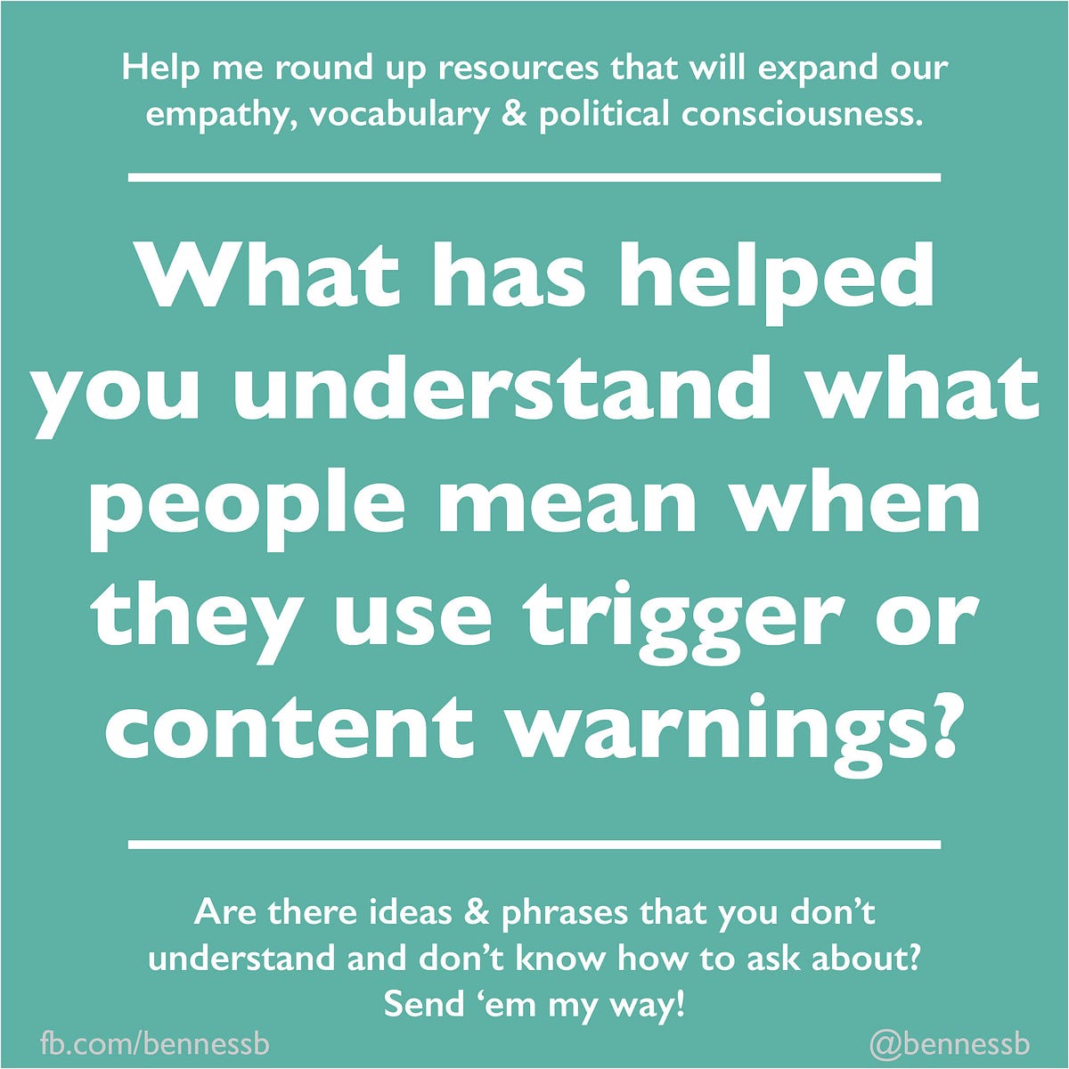 Trigger & content warnings: what people mean | by Brianne Benness | Medium