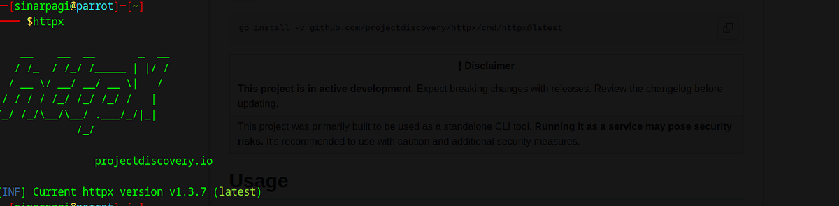 Usage: httpx [OPTIONS] URL. Introduction | by Sinar Pagi | Medium