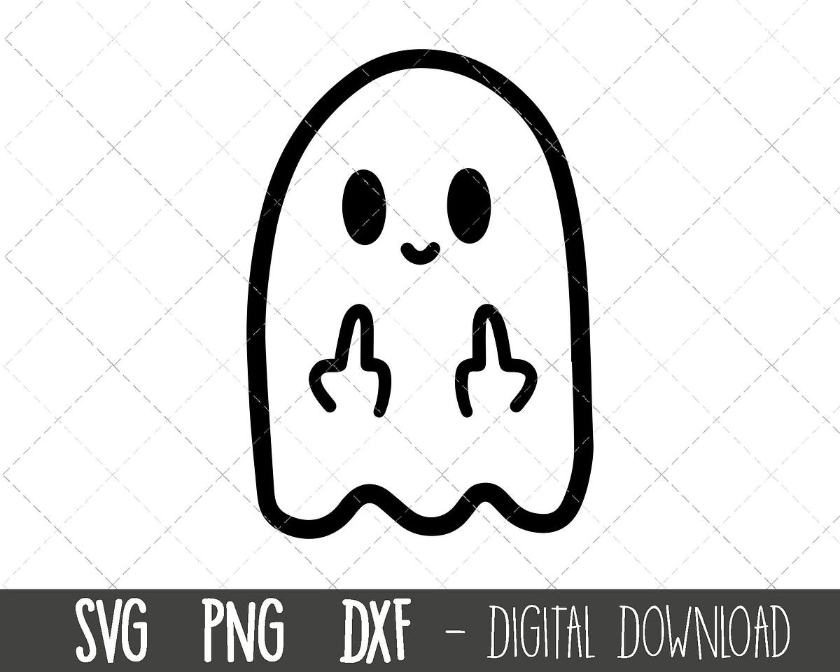 Ghost middle finger SVG, funny ghost svg, cute halloween ghost svg ...