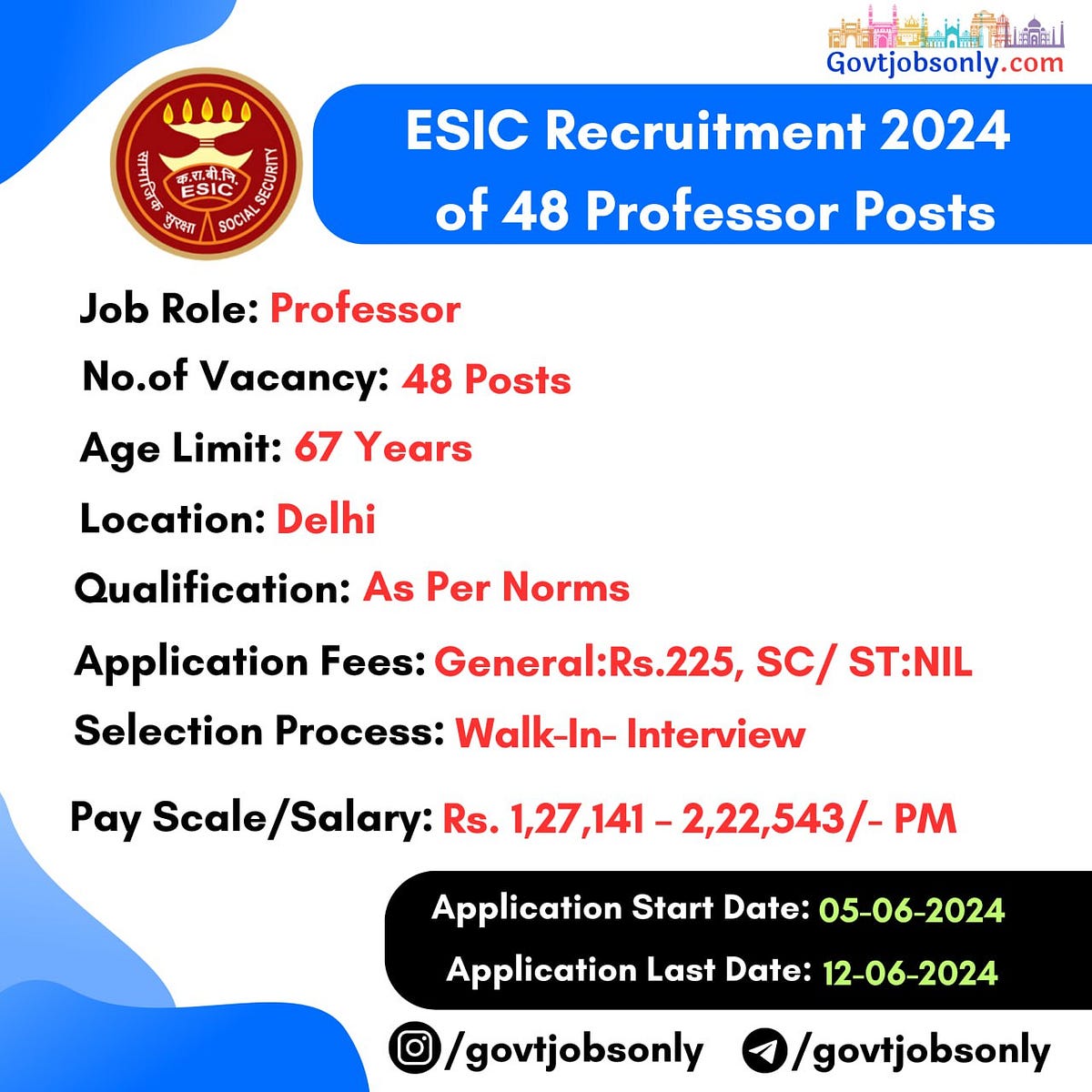 ESIC Delhi Recruitment 2024: Apply for 48 Professor Posts Now - Govt ...