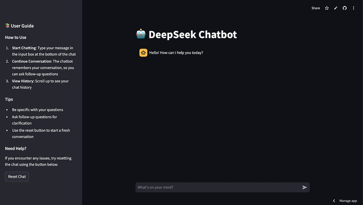 Building an AI Chatbot with DeepSeek and Streamlit | by Cameron Jones | Medium