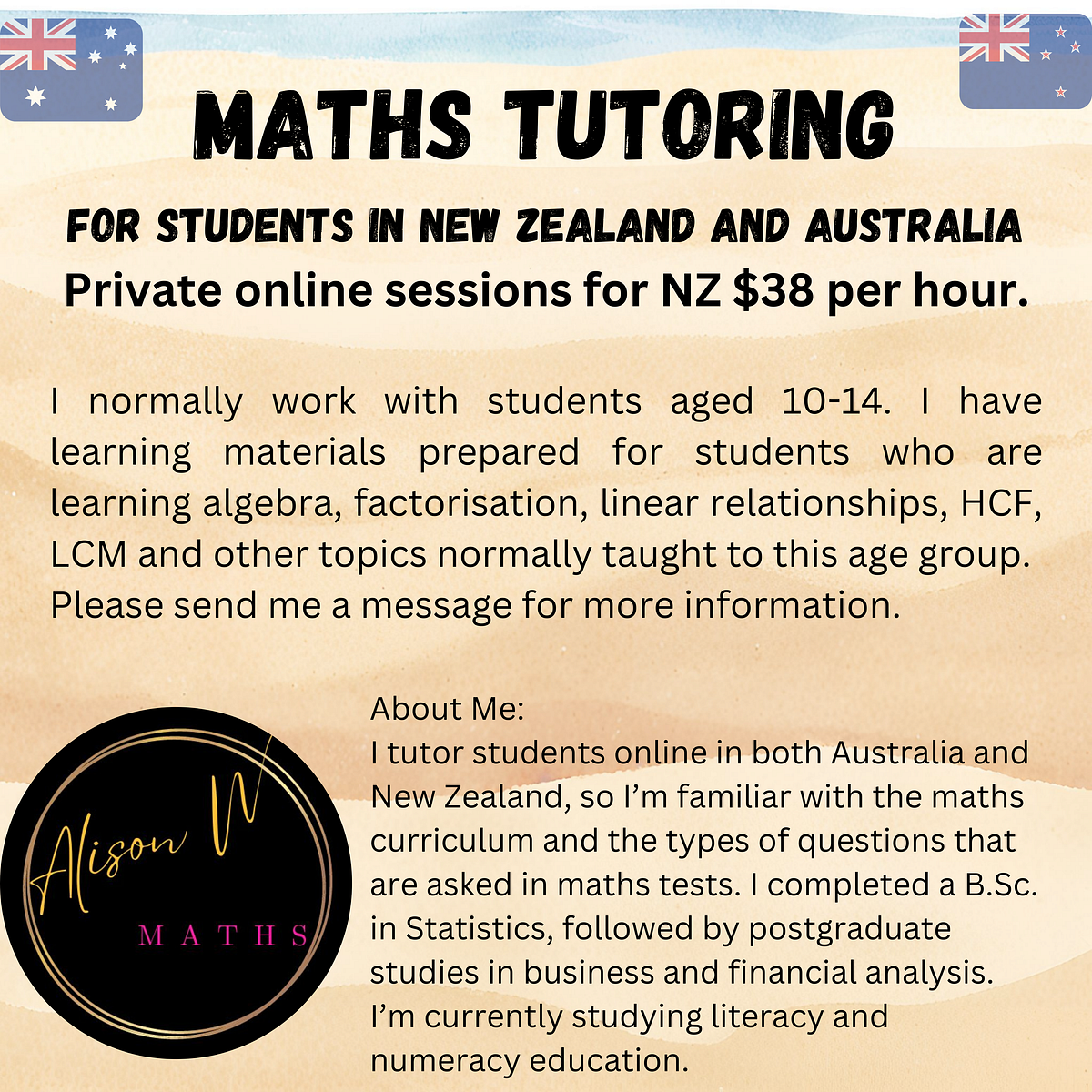 Maths Tutoring for Australian and NZ Students | by Alison W Maths Tutor ...