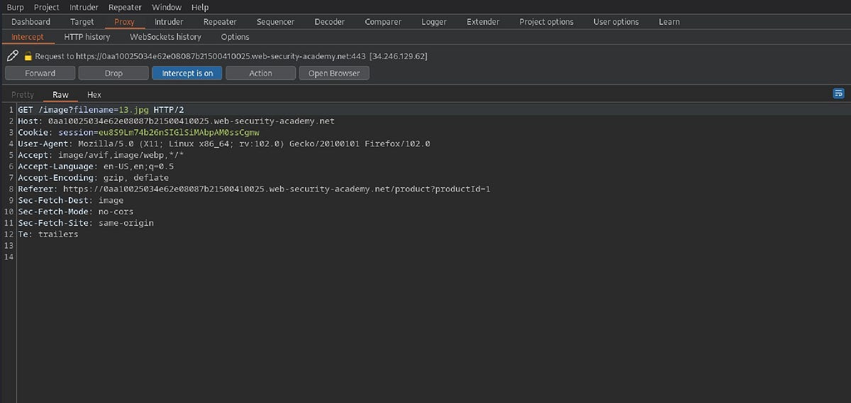 Web Security Academy — Directory Traversal Lab 2— File Path Traversal Traversal Sequences