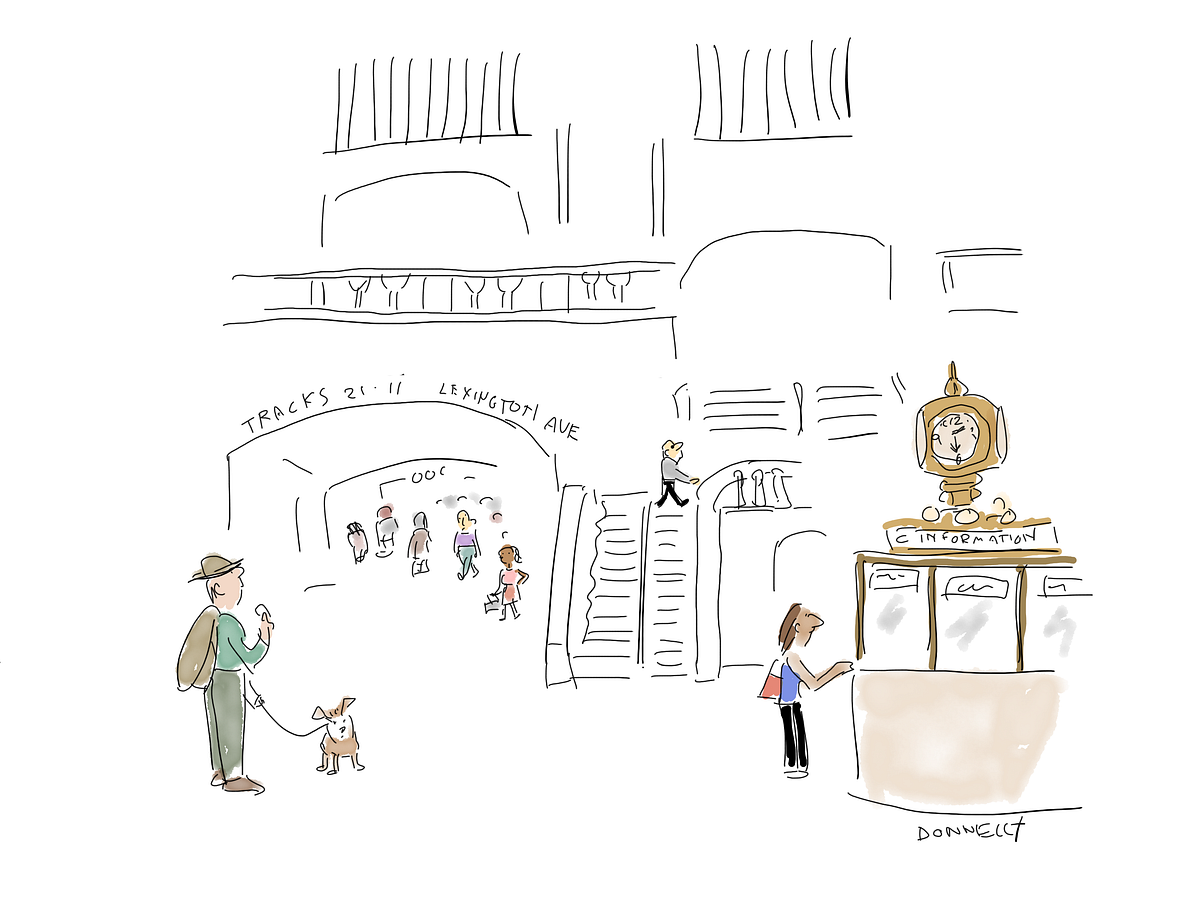 Drawing in Grand Central Terminal | by Liza Donnelly | Medium