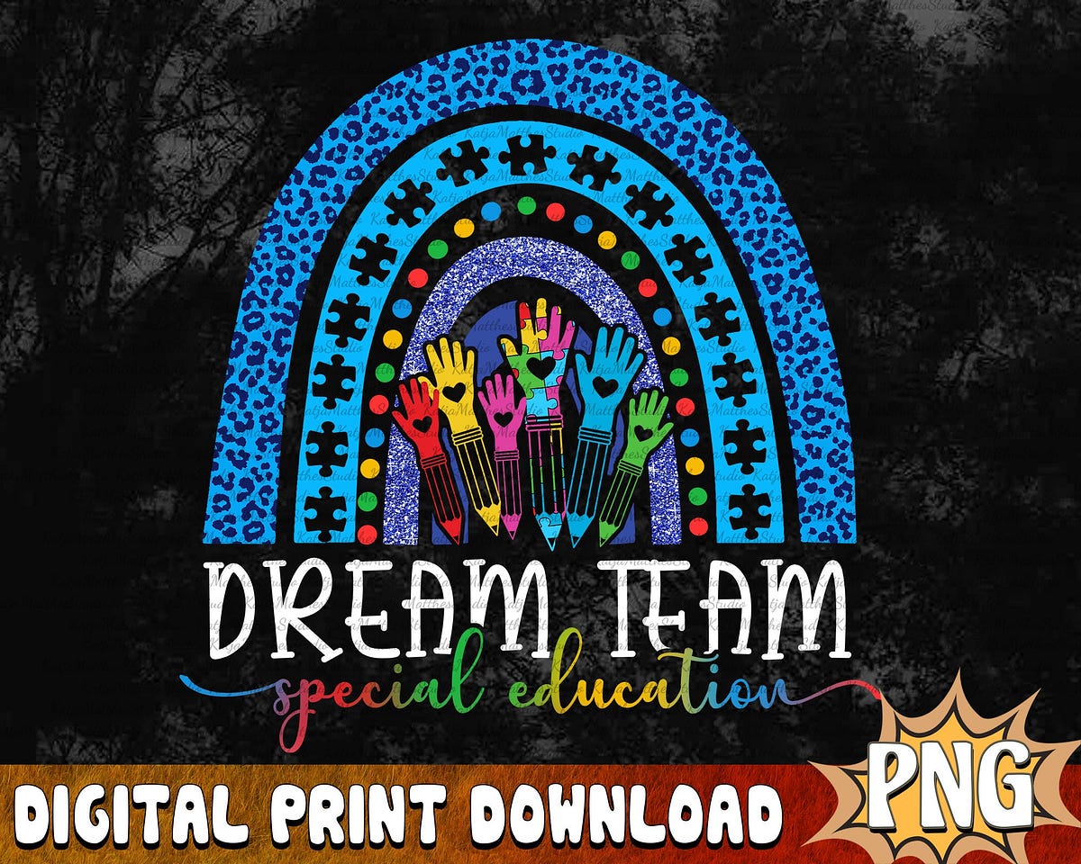 Autism Teacher Dream Team Special Education Rainbow — Autism Awareness ...