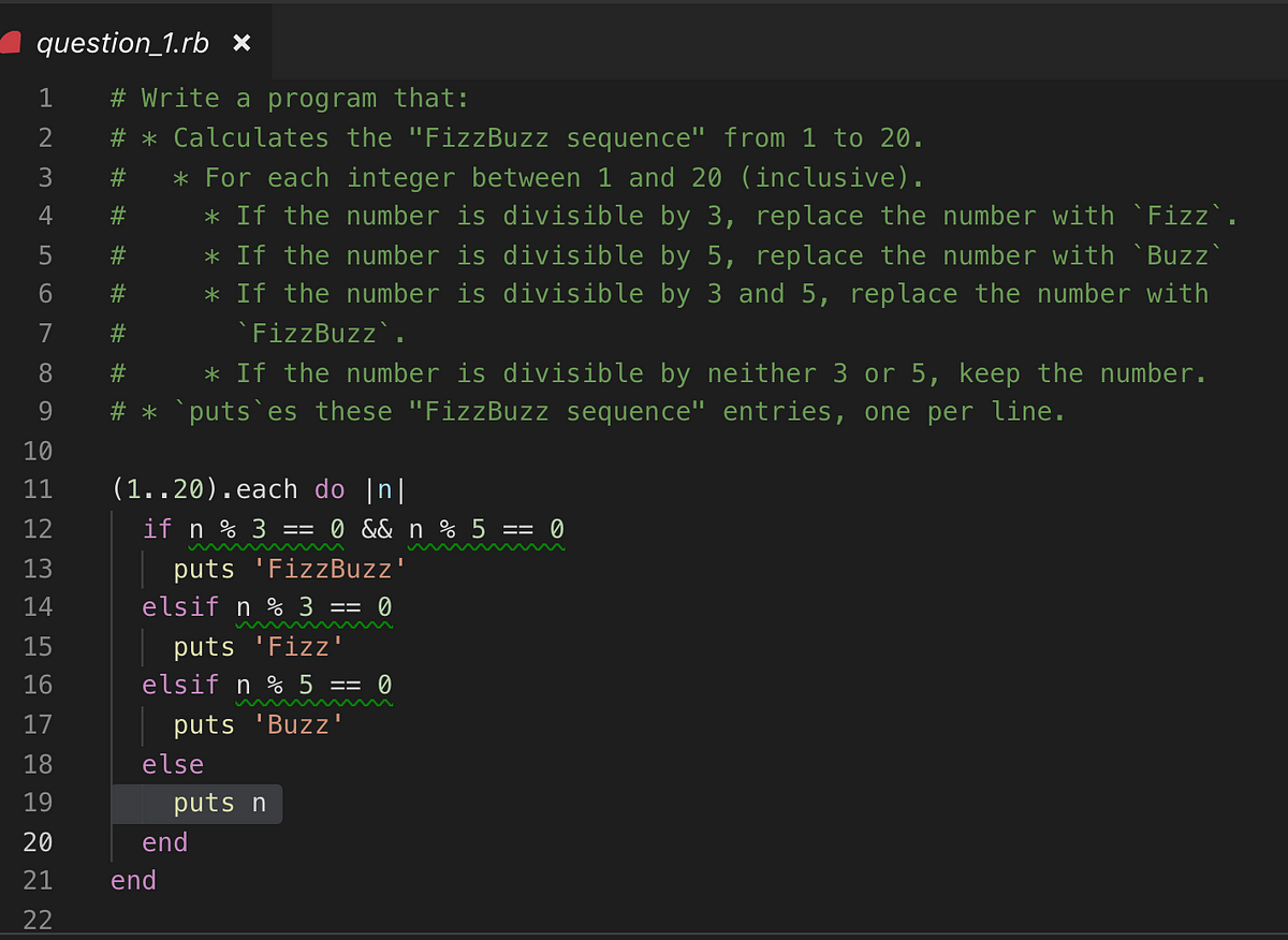 FizzBuzz on Ruby with TDD. FizzBuzz task is commonly used to… | by C Yi ... FizzBuzz on Ruby with TDD. FizzBuzz task is commonly used to… | by C Yi ...