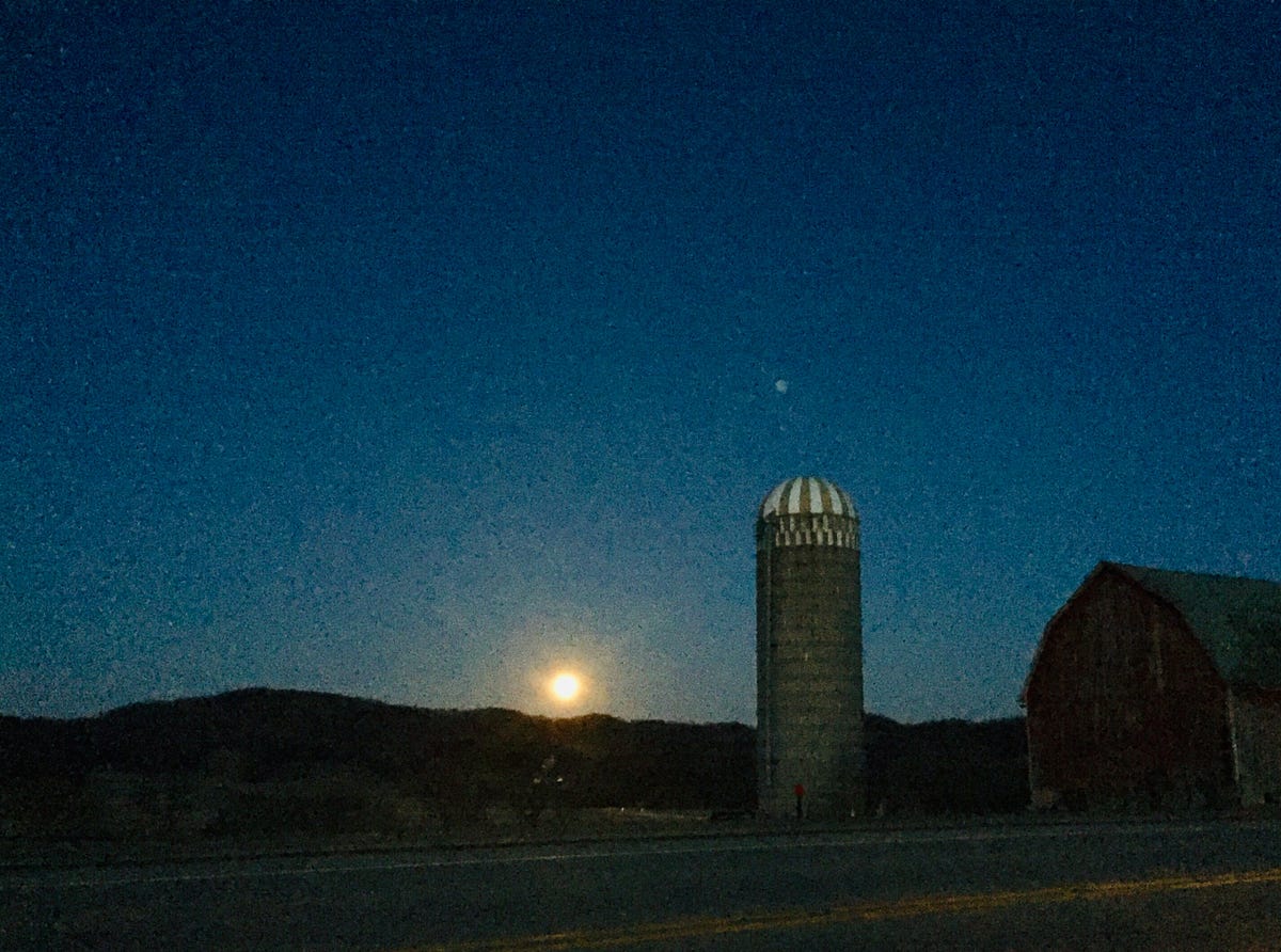 Easter Egg Pink Super Moon. As I drove home through the valleys and ...