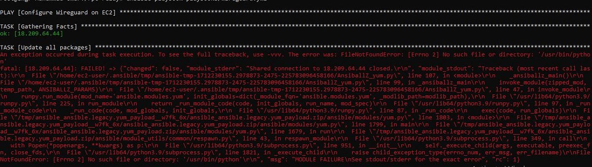 An Exception Occurred During Task Execution No Such File Or Directory ‘usrbinpython By