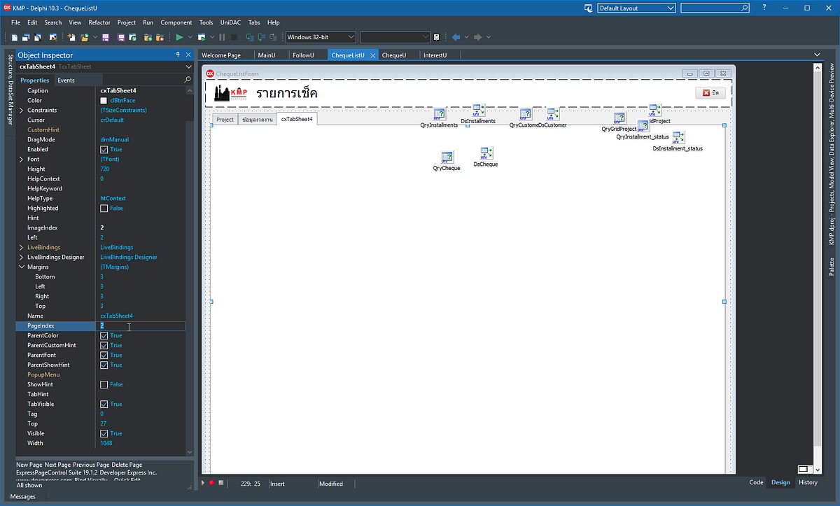 เปลี่ยนตำแหน่ง Tab ใน CxPageControl (Devexpress VCL) ใน Delphi | by Piyanat Nimkhuntod | Medium