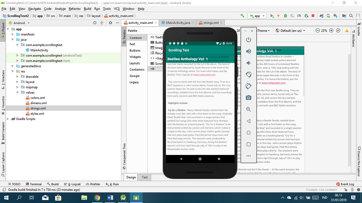 13 Text And Scrolling Views 11 Create The Project And Textview By Bakiatus Medium