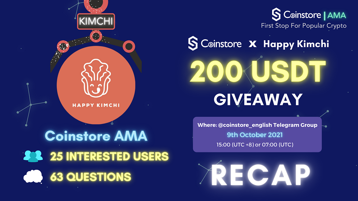Happy Kimchi (KIMCHI) X Coinstore AMA Recap 💬 | by Coinstore ...