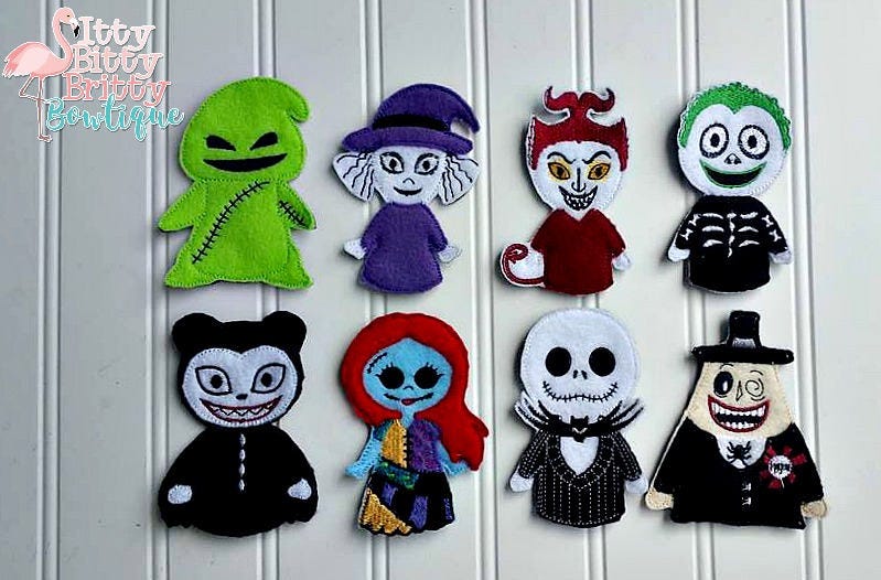 Nightmare Before Christmas inspired finger puppets | by Tammy Pogue ...