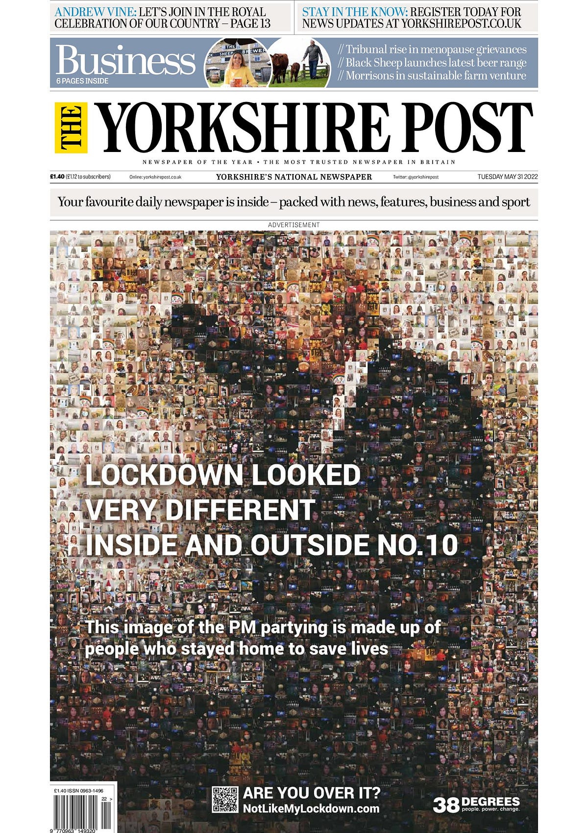 The front page advert winning plaudits on social media | by Behind ...