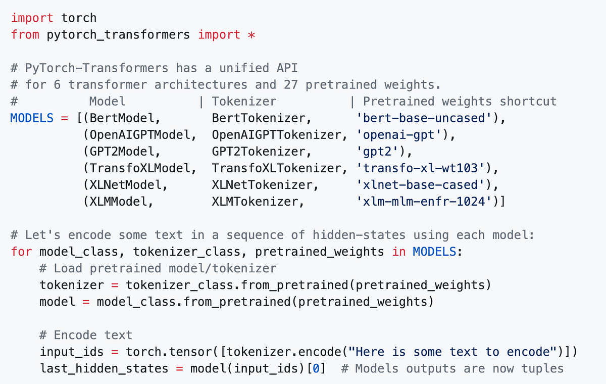 PyTorch Transformers 1.0: el estado del arte para modelos de ...