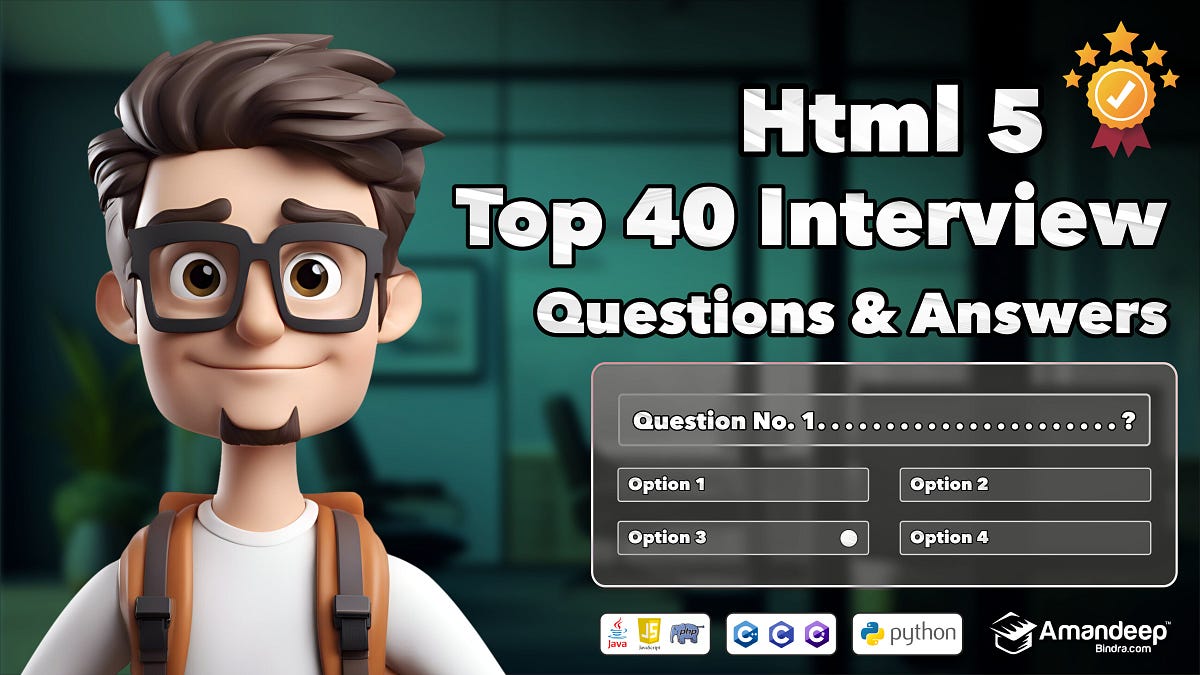 Top 40 Html 5 Interview Questions & Answers | Html 5 MCQ 🚀 | Crack Interviews 🤯 | Exam Q & A 💻 ...