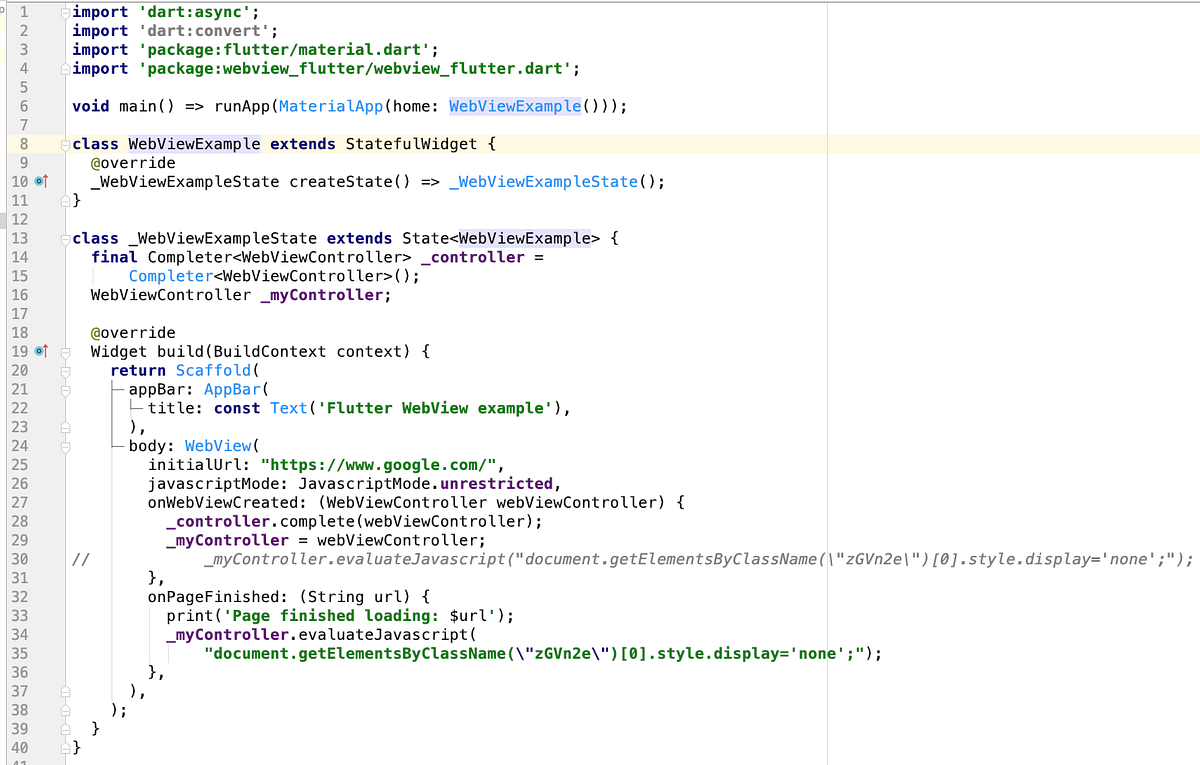 Flutter(iOS & Android)- Customize the UI inside the webview. | by yug k | Medium