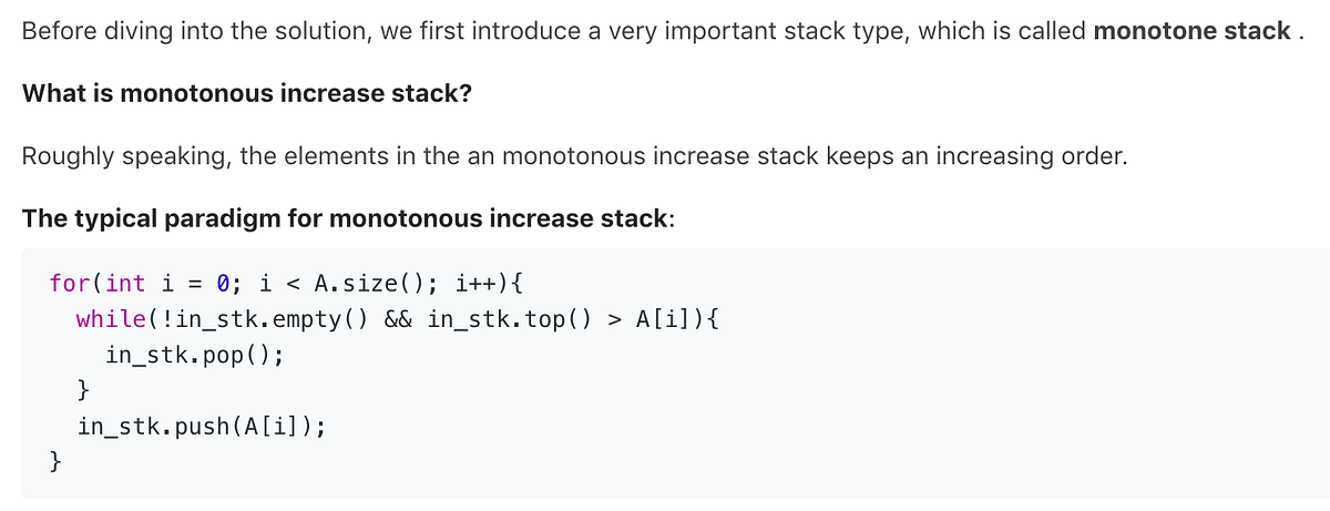[Classic Pattern] “Sorted Stack” — Monotonous Stack / Deque | by Derek Fan | Medium