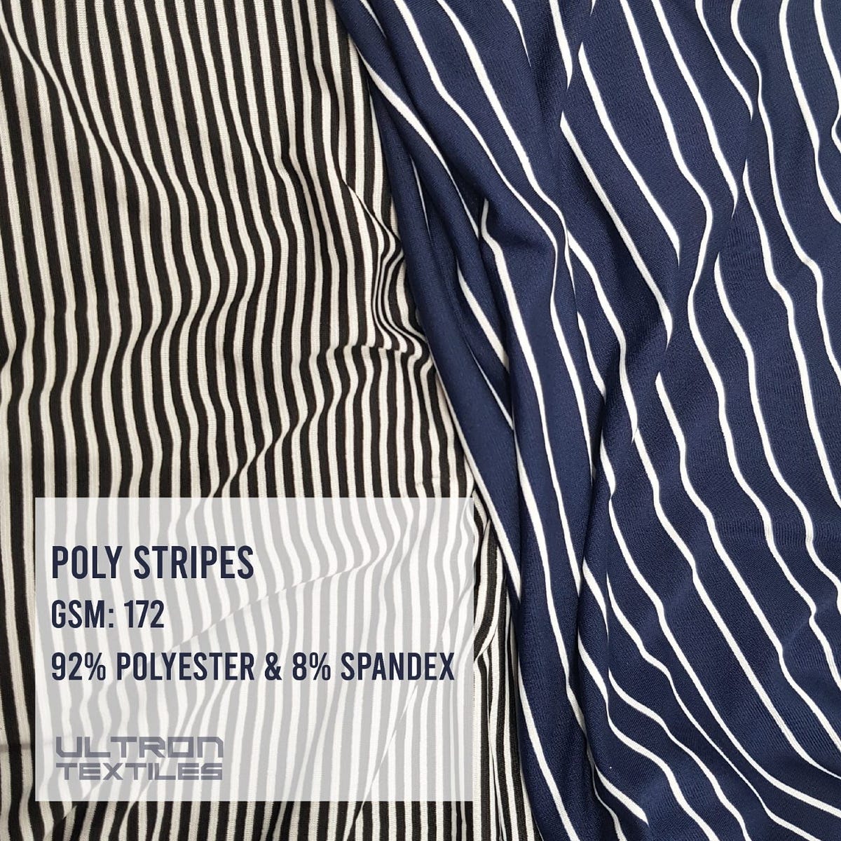 Striped Pants Polyester Fabric - Ultron Textiles - Medium