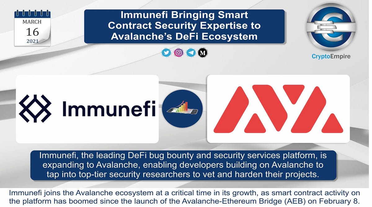 Immunefi Bringing Smart Contract Security Expertise to Avalanche’s DeFi ...