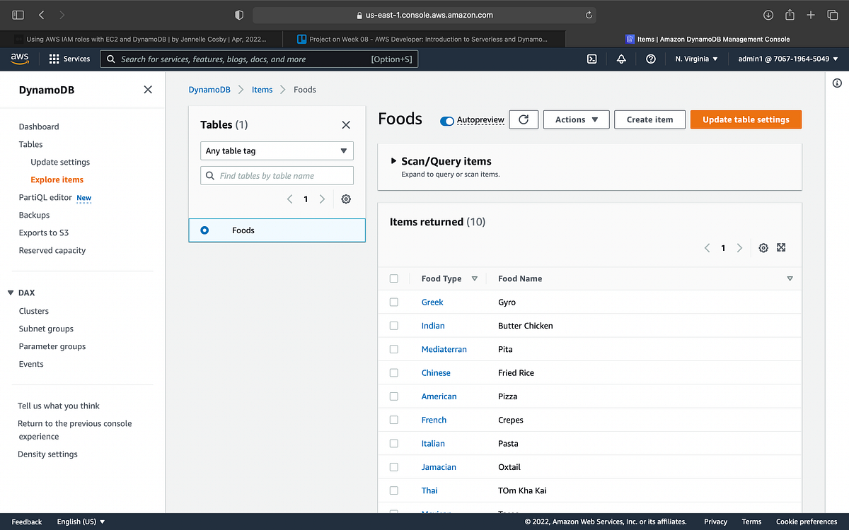 Creating A DynamoDB table & Giving it EC2 Read access | by Tsedaye Holley | Medium