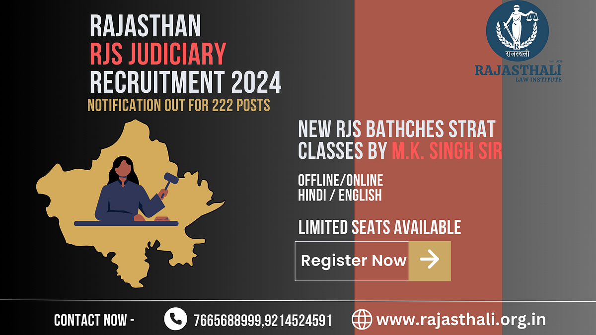 RJS Notification 2024 | RJS Vacancy 2024: Unlocking Opportunities in Rajasthan Judiciary | by ...