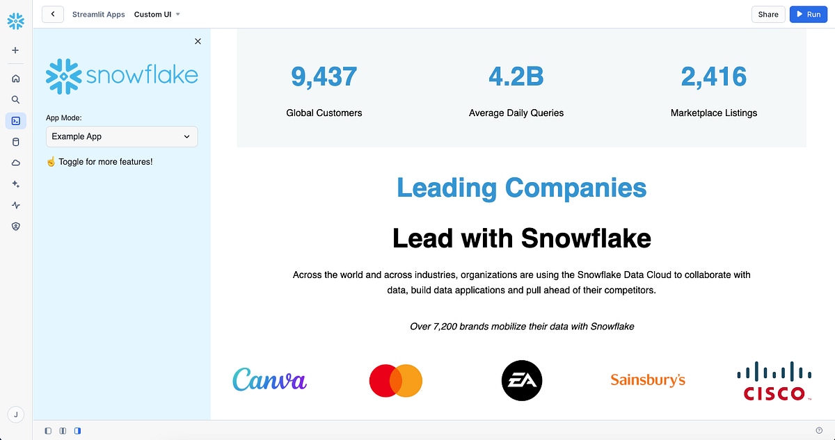 Style and customize your Streamlit in Snowflake apps | by Joshua ...