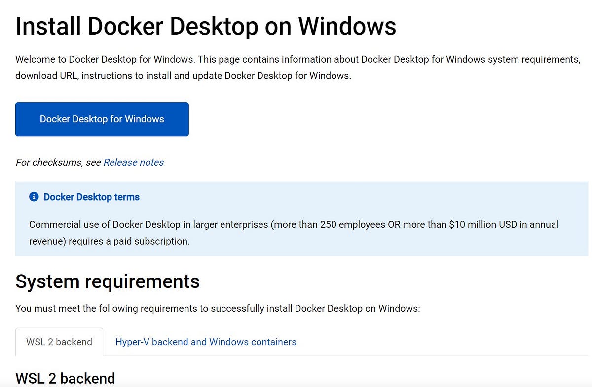 Docker configuration on Windows - Techie - Medium