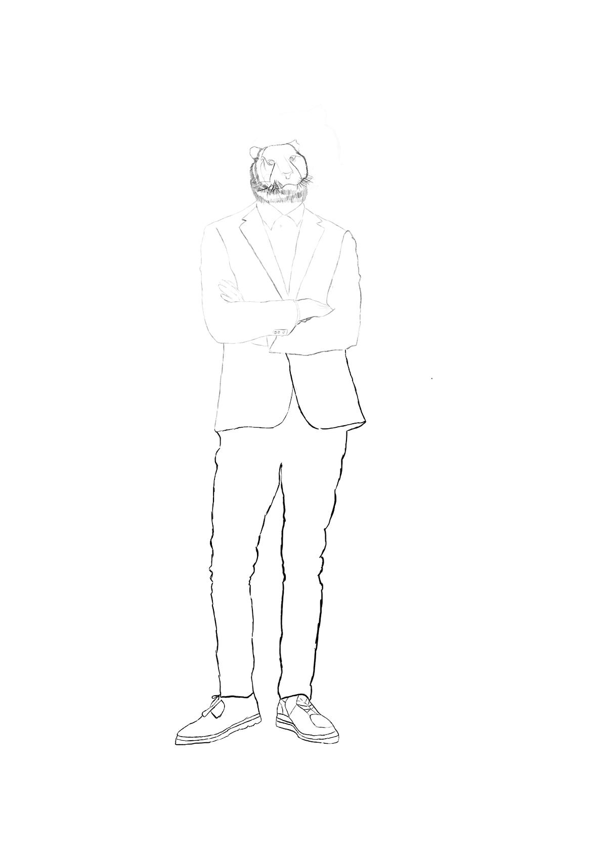 Animal Man | Illustration Sketch Person sketch of a person with the ...