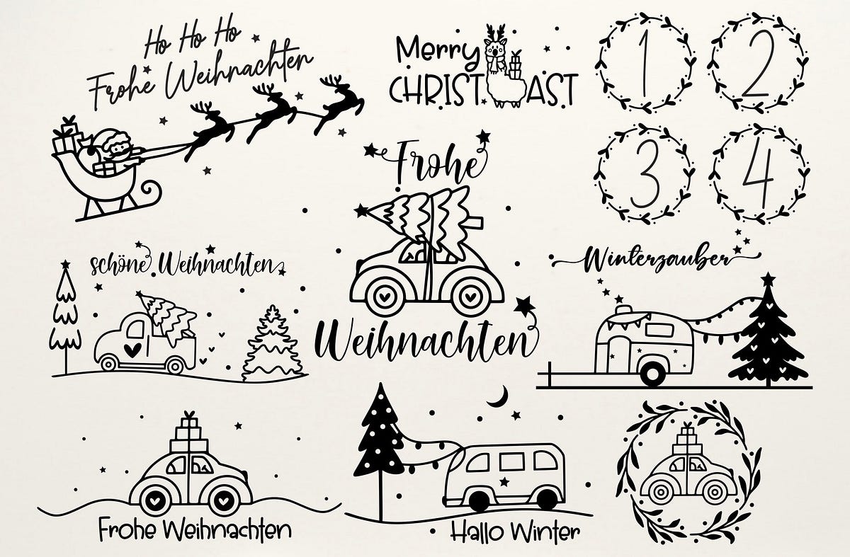 Plotterdatei Weihnachten svg, Weihnachten Auto svg, Christmas svg ... Plotterdatei Weihnachten svg, Weihnachten Auto svg, Christmas svg ...