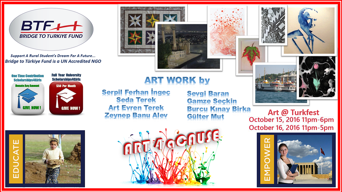 BTF Art4aCause — Art@Turkfest. The Great Artists of Seattle… | by Tugba Ozturk Arslan | Building ...