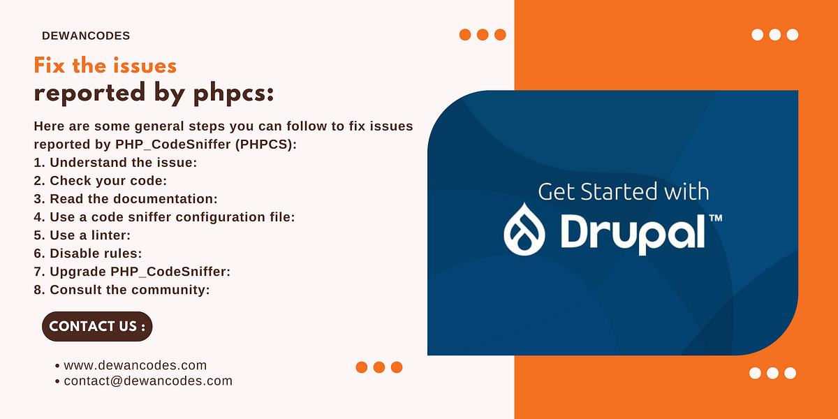 Fix the issues reported by phpcs: - Dewancodes - Medium