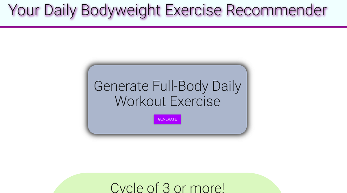 Exercise Generator App. I want to explain how I built this… | by Tech ...