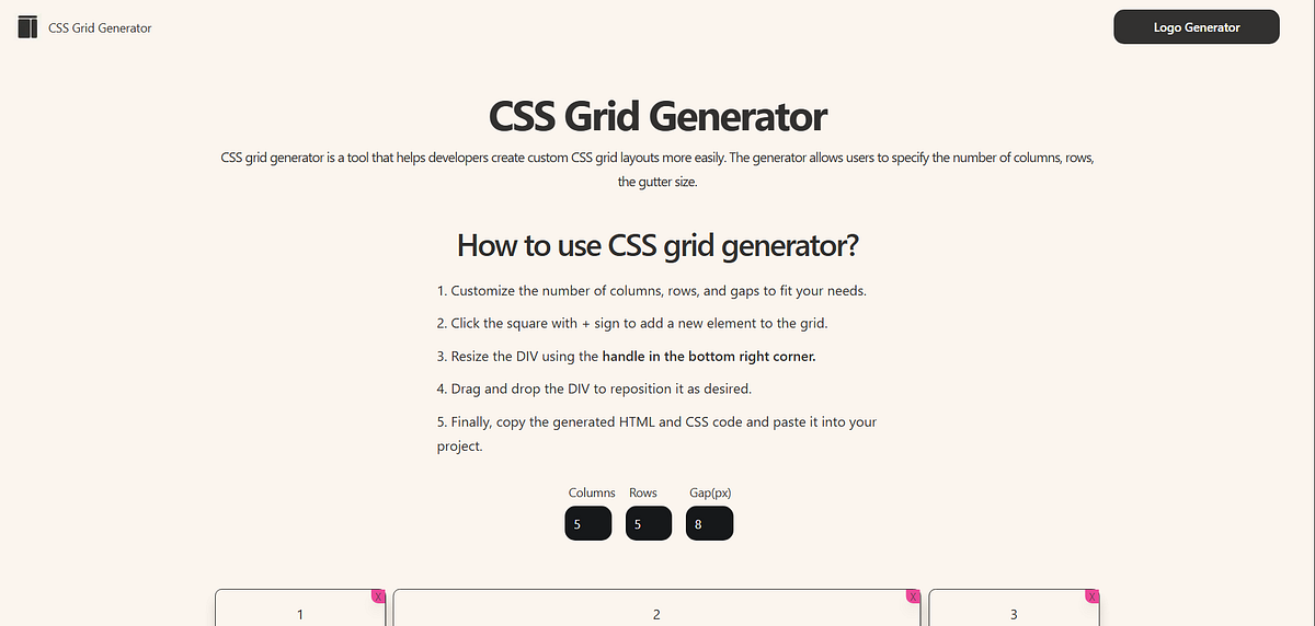 Drag, Drop, Done: How CSS Grid Generator Made Grid Layouts Fun Again | by AbdulKabir | Sep, 2025 ...
