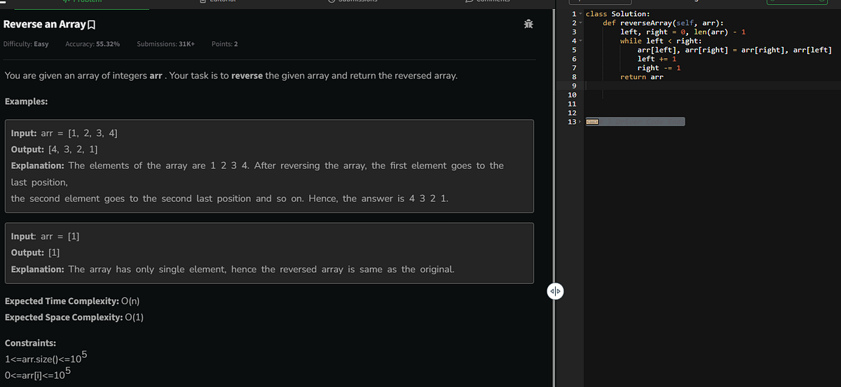 Striver’s guide -7. Reverse an Array — Valid Palindrome | by Drishan Gogoi | Medium