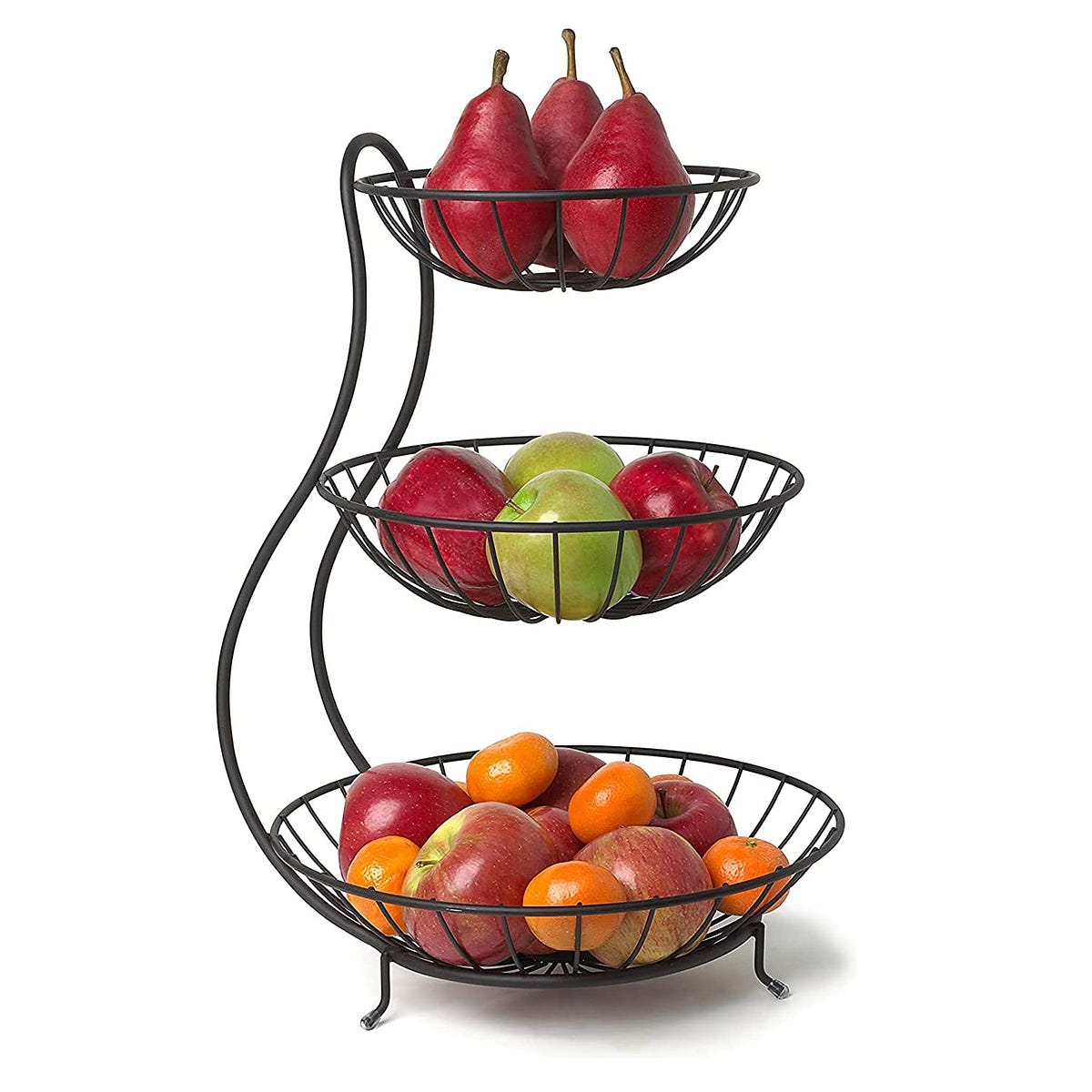 SMARTSLIDE Alloy Steel 3 Tier Steel Fruit and Vegetable Basket for ...