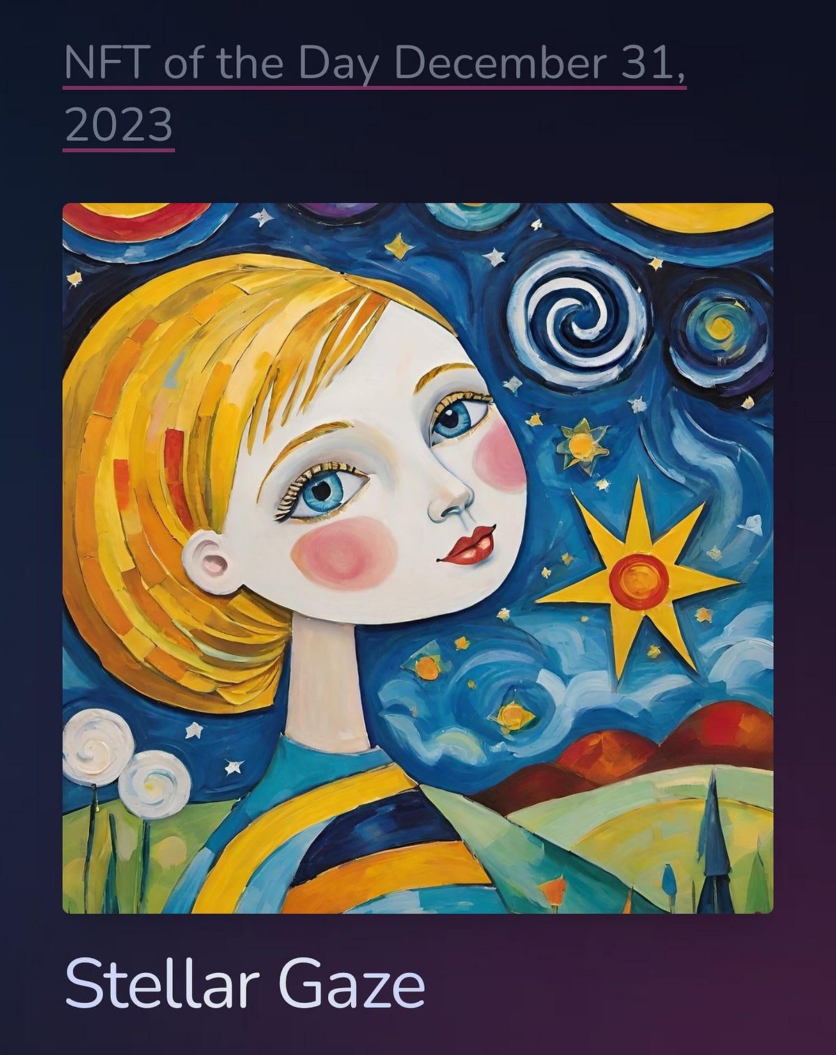 My NFT project became the NFT of the Day on. 31st of December, 2023 on ...