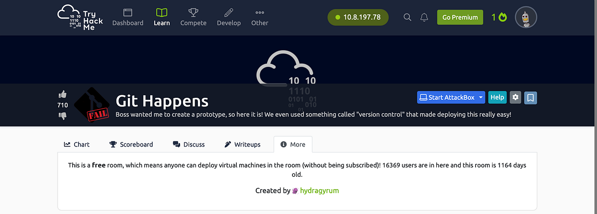 TryHackMe Git Happens. TryhackMe Machine:- Git Happens | by Tanish Saxena | Oct, 2023 | Medium