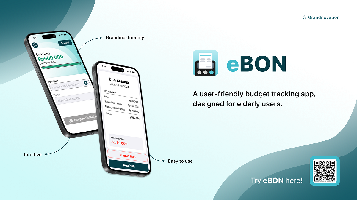 eBon; User-friendly budget tracking app, designed for elderly users. | by Irwan Aditama | Medium