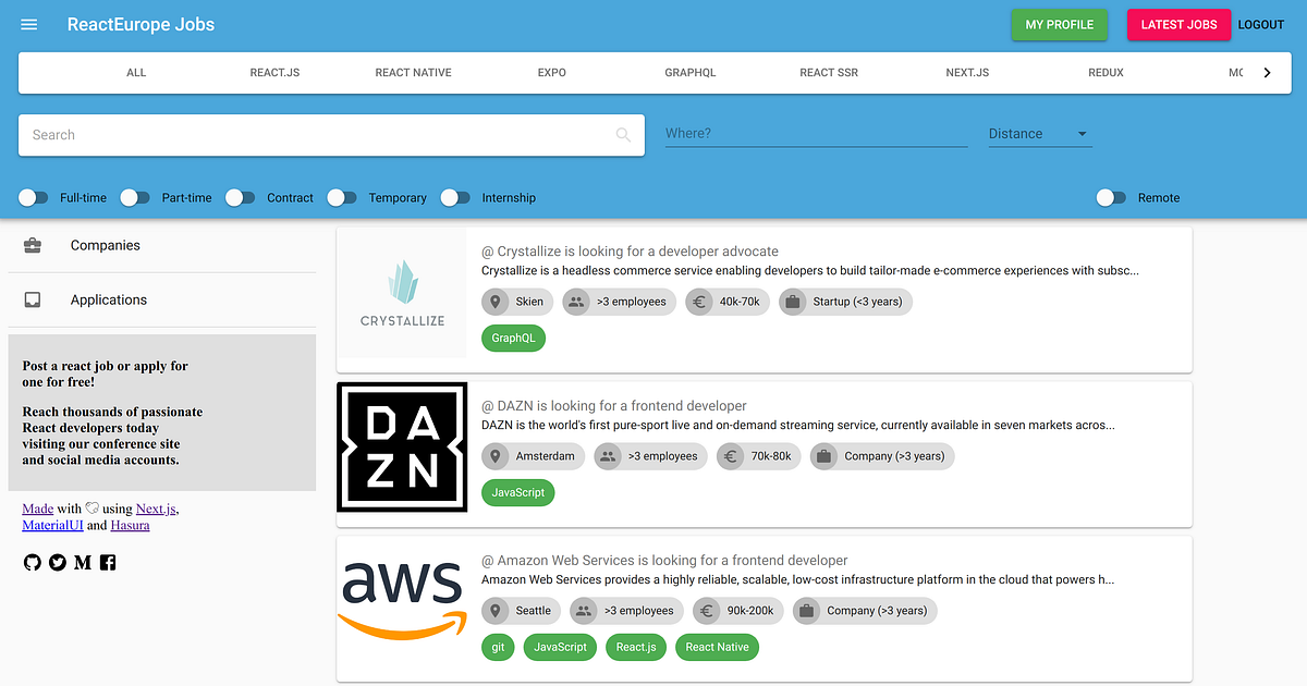 Nextjob: Announcing the Open Source ReactEurope Job Board | by react ...