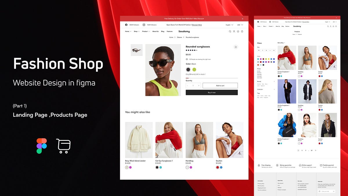 Figma : Fashion Shop Design Using Figma Step By Step + Responsive ...