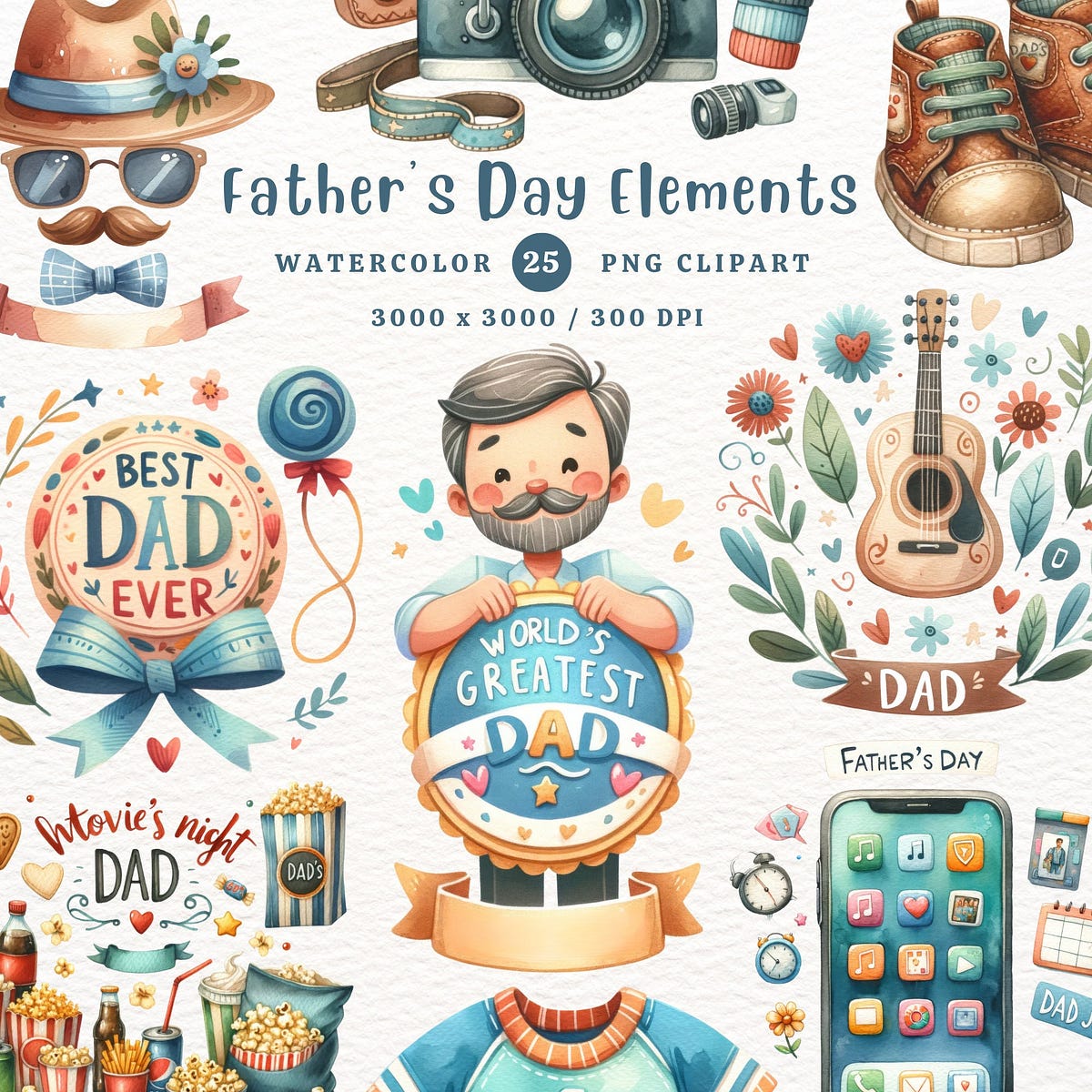 Father’s Day Elements, Father’s Day, Father PNG, Dad PNG, Father Gift ...