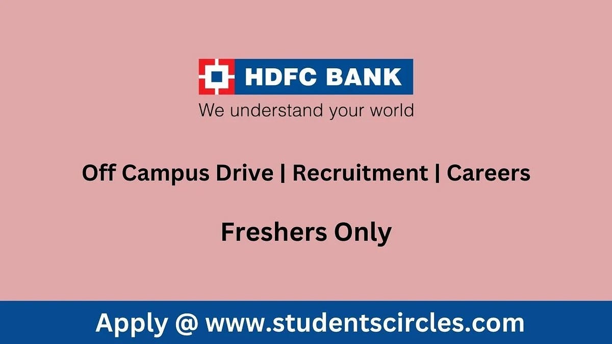HDFC Bank Careers 2023 | Fresher | Direct Link | by V G Selvam | Medium