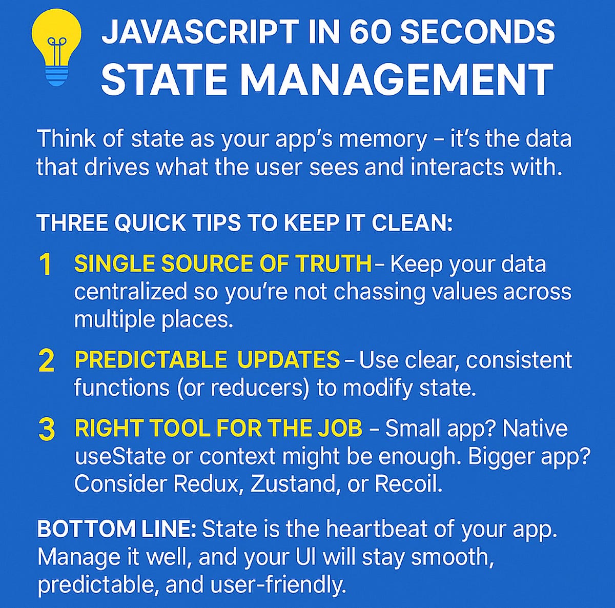 JavaScript in 60 Seconds. State Management | by Configr Technologies | Stackademic