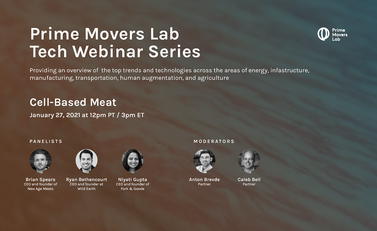 Join our Cell-Based Meat Webinar on 1/27 | by Anton Brevde | Prime ...