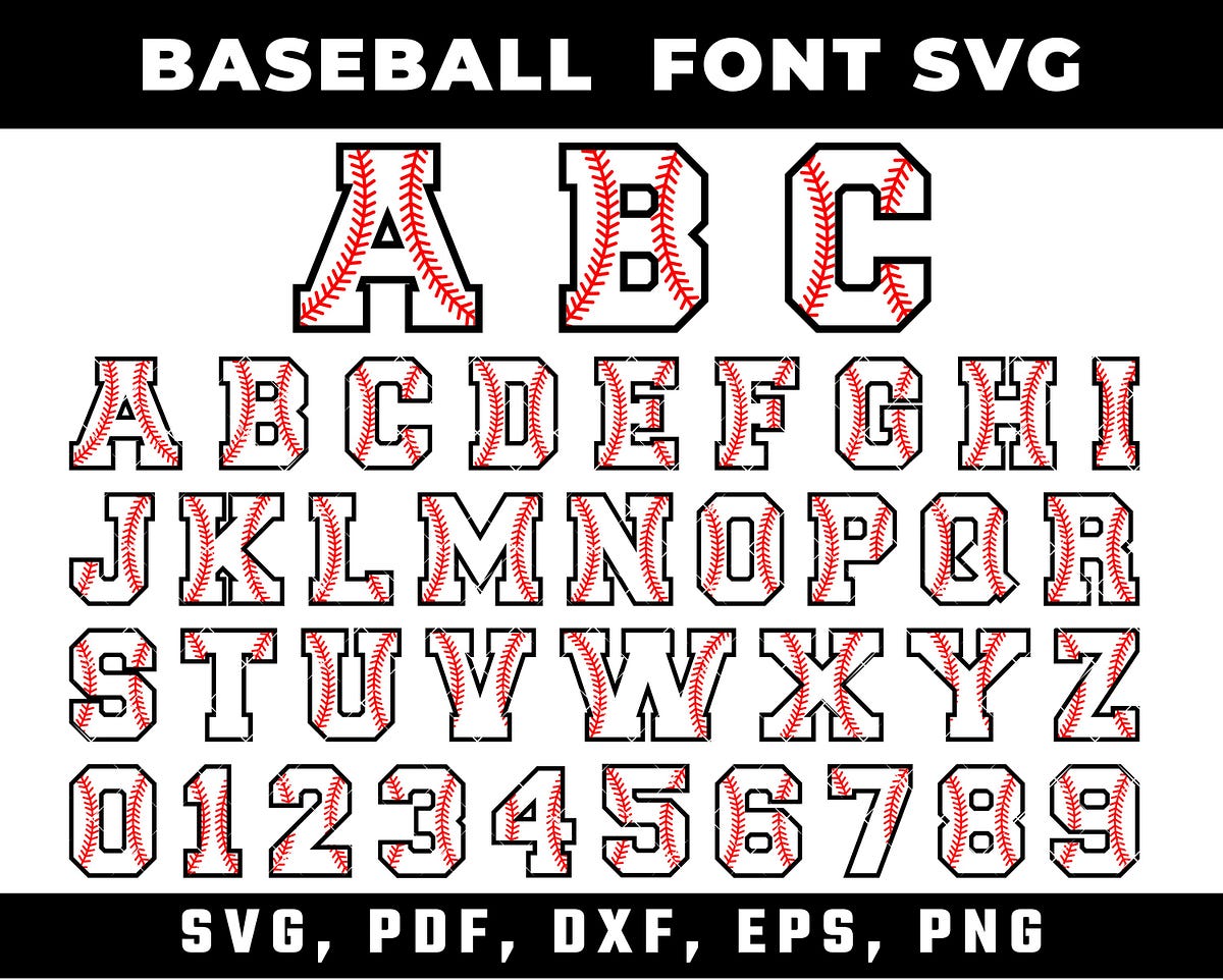 Baseball font svg Baseball alphabet with stitches Baseball alphabet svg ...